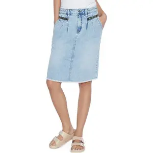 WASH LAB DENIM Zip Pocket Midi Skirt