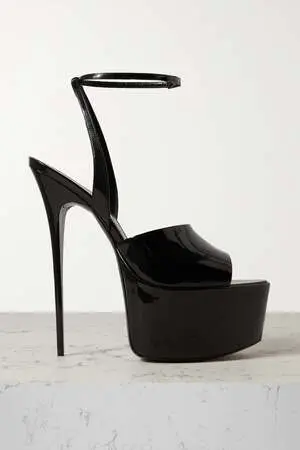 Saint Laurent Kika Patent-leather Platform Sandals