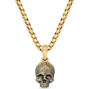David Yurman 18k Memento Mori Skull Amulet - Gold