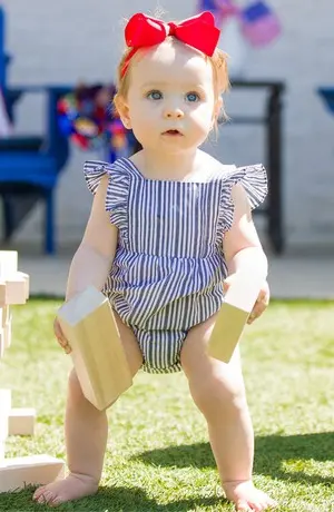 RUFFLEBUTTS Stripe Bubble Romper