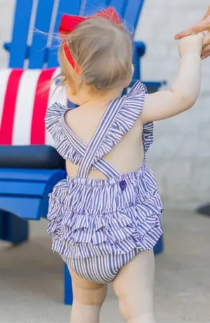 RUFFLEBUTTS Stripe Bubble Romper