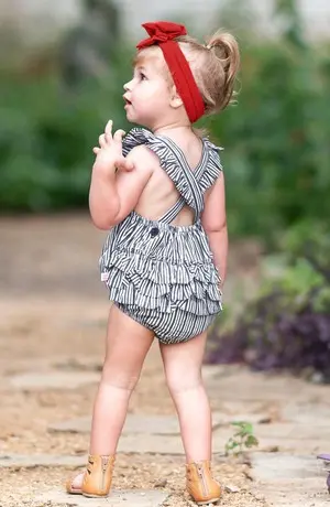 RUFFLEBUTTS Stripe Bubble Romper