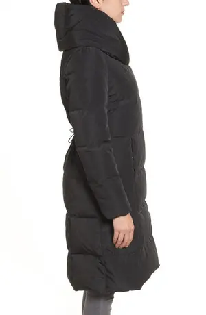 Cole Haan Down And Feather A-line Coat - Black