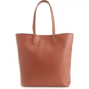 ROYCE NEW YORK Tall Leather Tote With Wristlet