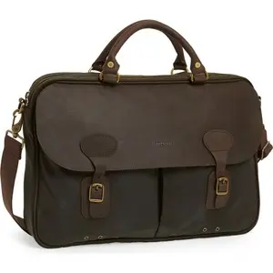 Barbour Waxed Leather Briefcase - Olive