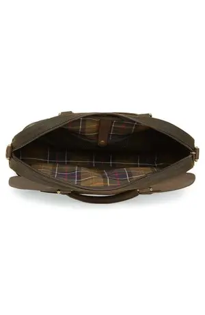 Barbour Waxed Leather Briefcase - Olive