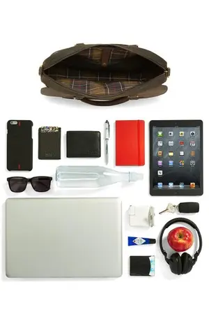 Barbour Waxed Leather Briefcase - Olive