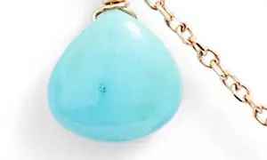 Anzie Briolette Stone Charm Necklace - Turquoise