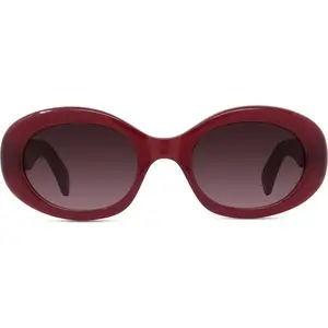 Celine CELINE Triomphe 52mm Oval Sunglasses Shiny / Gradient Bordeaux