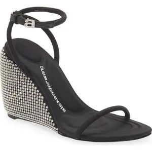 Alexander Wang Dahlia Rhinestone Logo Wedge Sandal
