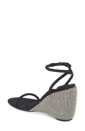 Alexander Wang Dahlia Rhinestone Logo Wedge Sandal