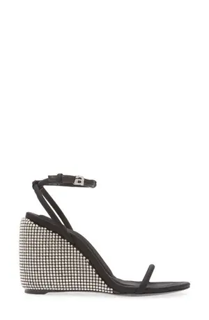 Alexander Wang Dahlia Rhinestone Logo Wedge Sandal