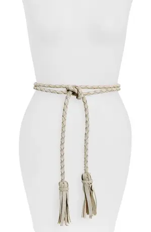 ADA Ada' Braided Leather Belt Off-white