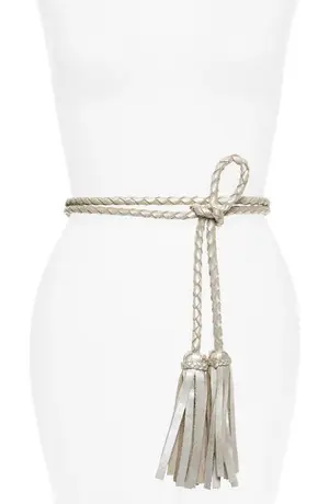 ADA Braided Leather Belt - Silver