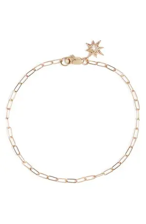 Anzie Classique Paper Clip Starburst Bracelet - Yellow Gold