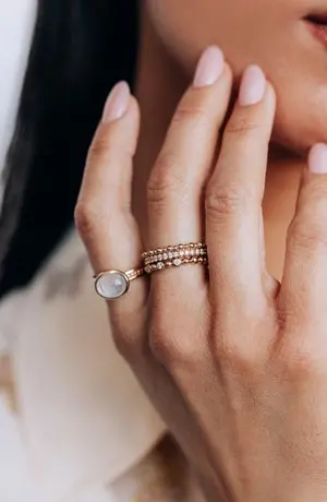 Anzie Dew Drop Pavé Diamond Double Eternity Band In 14k Gold