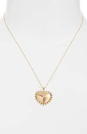 Anzie Mini Dew Drop Heart Locket Necklace