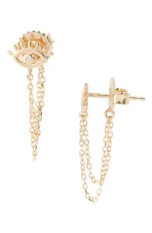 Anzie X Mel Soldera Evil Eye Lash Diamond Earrings - Gold/diamond