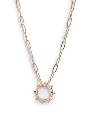 Anzie Dew Drop Marine Pendant Necklace - Yellow Gold