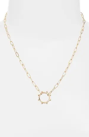 Anzie Dew Drop Marine Pendant Necklace - Yellow Gold