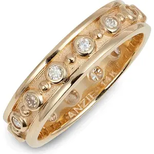 Anzie Méditerrannée Band Ring - Gold/diamond