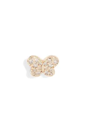 Anzie Love Letter Pavé Butterfly Stud Earring - Gold/diamond