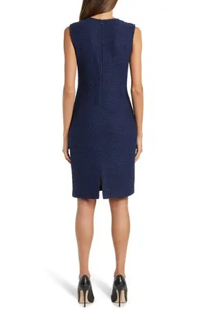 St. John Slub Float Knit Sleeveless Dress