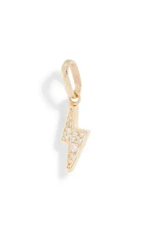 Anzie Anzie Lightning Bolt Diamond Charm Gold/white Sapphire