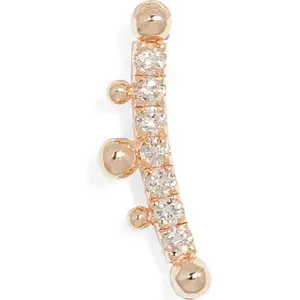 Anzie Dew Drop Marine Single Diamond Ear Crawler - Gold/diamond/left