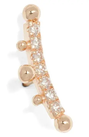Anzie Dew Drop Marine Single Diamond Ear Crawler - Gold/diamond/left