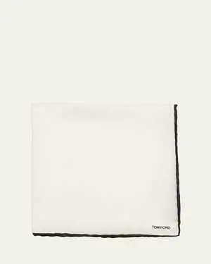 TOM FORD Silk Pocket Square - Aw002 White
