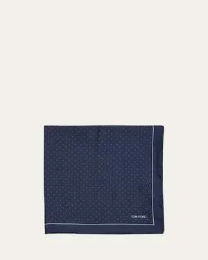 TOM FORD Men's Silk Pocket Square Navy