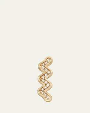 SYDNEY EVAN Wavy Bar Single Ear Climber With Diamonds