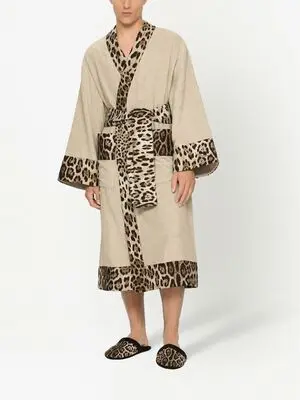Dolce & Gabbana Cotton Terry Bath Robe - Neutrals