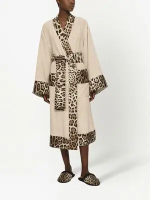 Dolce & Gabbana Cotton Terry Bath Robe - Neutrals