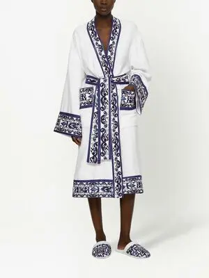 Dolce & Gabbana Terry Bath Robe - White