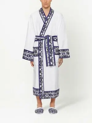 Dolce & Gabbana Terry Bath Robe - White