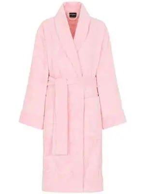 Dolce & Gabbana Terry Cotton Jacquard Bath Robe - Pink
