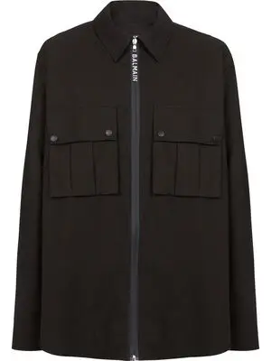 Balmain Zip-up Cotton Shirt