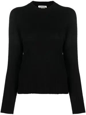JIL SANDER Mock-neck Wool Jumper - Black