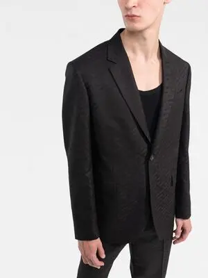 Versace La Greca Single-breasted Wool Blazer