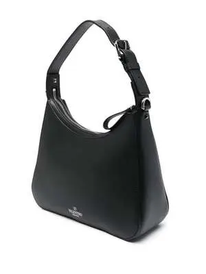 Valentino Garavani Vltn Leather Shoulder Bag - Black