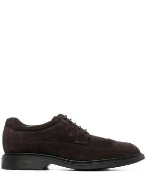 Hogan Lace-up Suede Derby Shoes - Brown