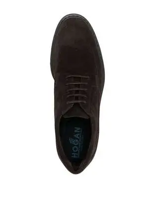 Hogan Lace-up Suede Derby Shoes - Brown