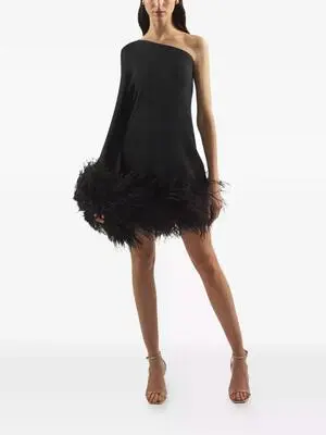 TALLER MARMO Piccolo Ubud Feather-trimmed Dress - Black