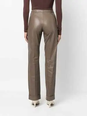 Federica Tosi Flared Leather Trousers