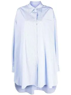 MAISON MARGIELA Pinstriped Poplin Shirt - Blue
