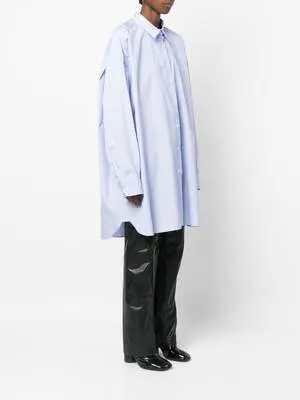 MAISON MARGIELA Pinstriped Poplin Shirt - Blue