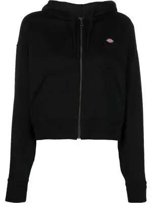 Dickies Logo-patch Zip-up Hoodie - Black