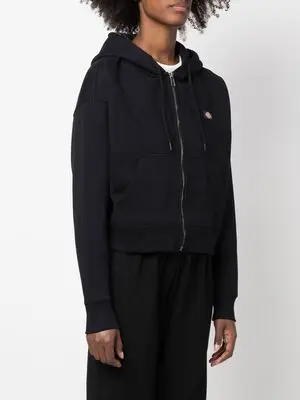 Dickies Logo-patch Zip-up Hoodie - Black